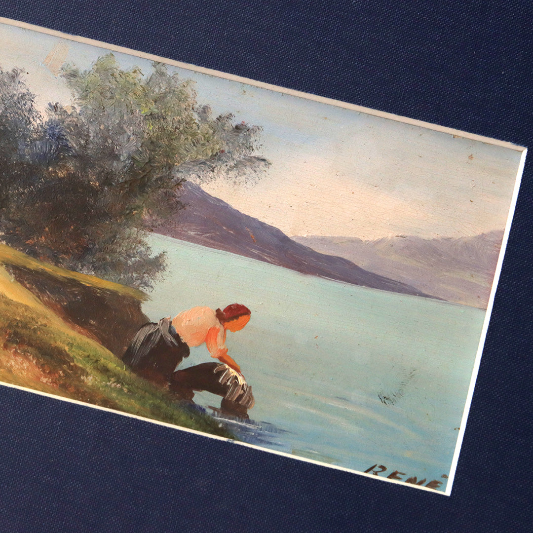 Landscape Oil Painting “Woman at the Water” | isca objects – Isca Objects